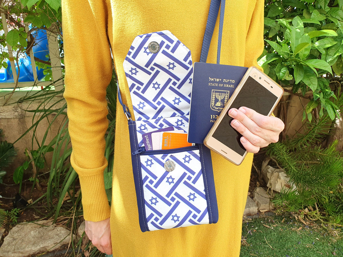 Israel flag crossbody cell phone purse - Star of David phone bag ...