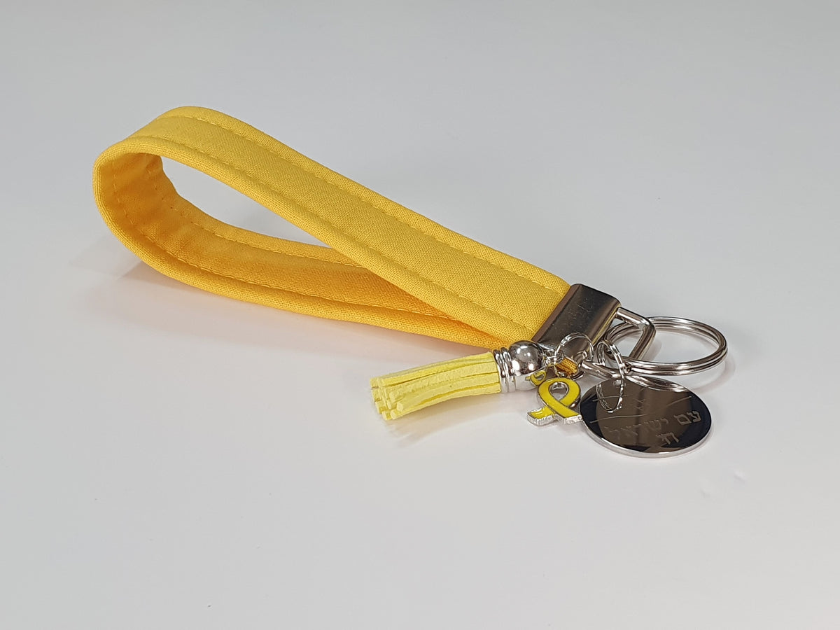 Am Yisrael Chai yellow ribbon hostage key fob wristlet keychain ...